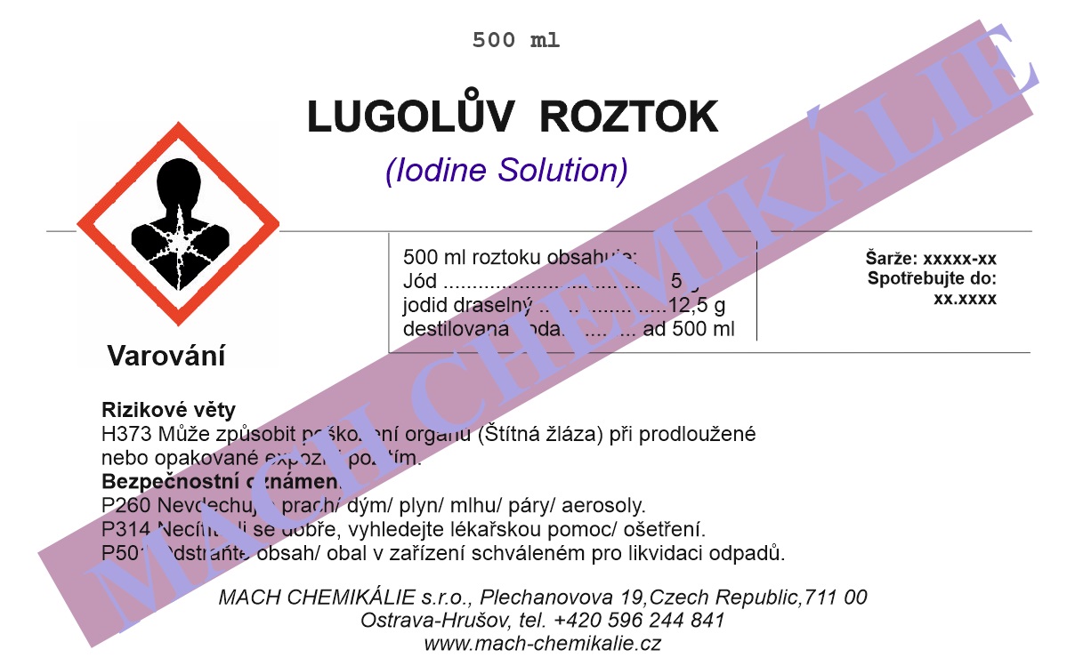 Lugolův roztok * 500 ml - Mach Chemikálie