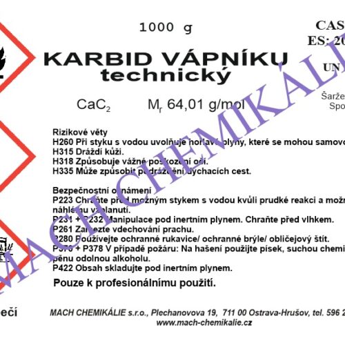 Karbid vápníku, technický * 1000 g - Mach Chemikálie